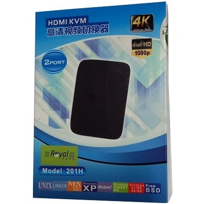 کی وی ام سوییچ 2 پورت HDMI مدل HK-201 - فروشگاه اروند کامپیوتر